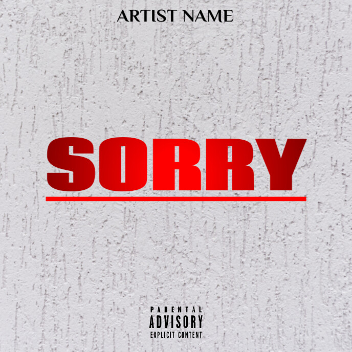 Copy of Grey Sorry Song Album Cover | PosterMyWall