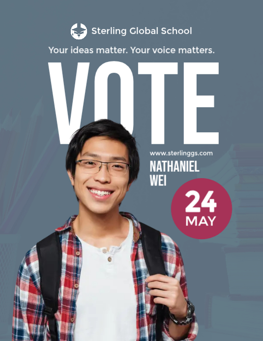Grey Student Election Flyer Template | PosterMyWall