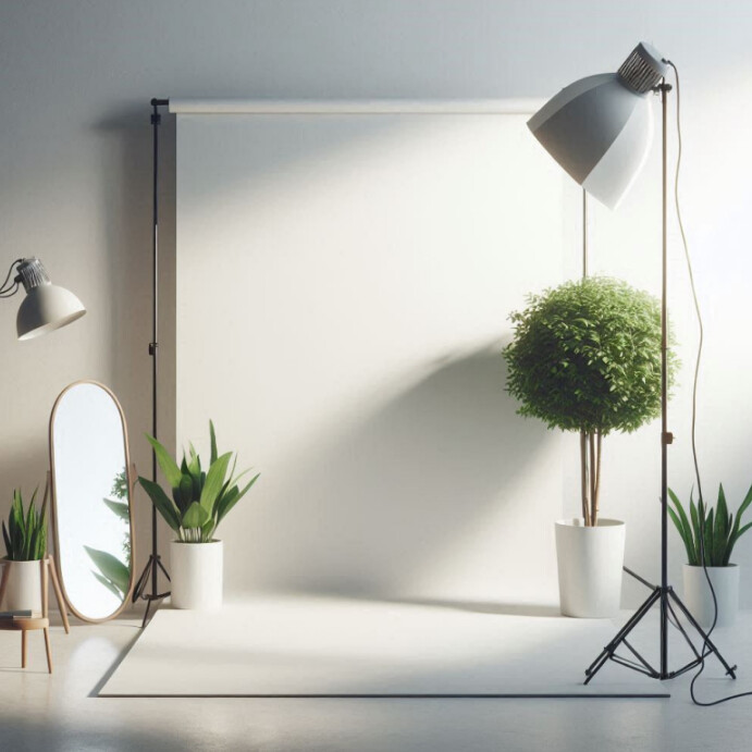 Grey Studio White Background Instagram Post Templat | PosterMyWall