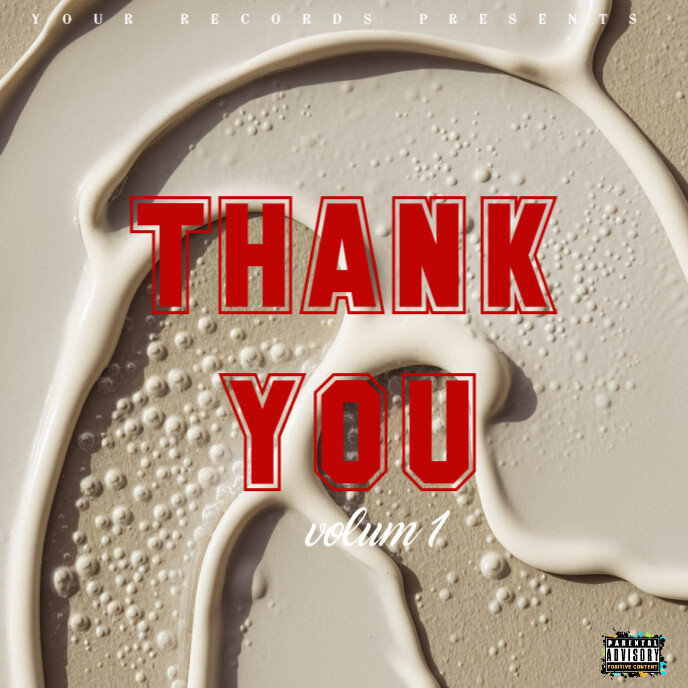Grey Thank You Paint Buble Album Cover Templat | PosterMyWall