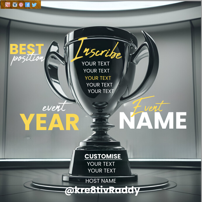 Grey Trophy Instagram Post Template | PosterMyWall