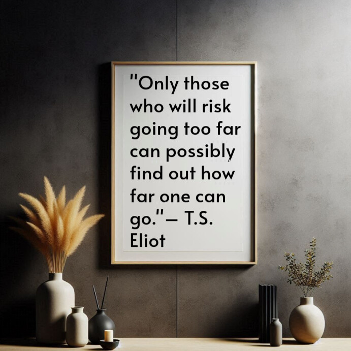 Plantilla de Grey Typographic Courage And Risk-taking Quote Instagram ...