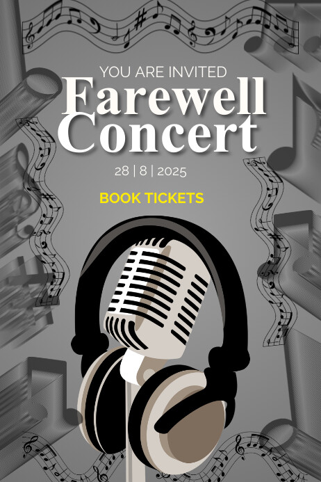 Modèle Grey Typographic Farewell Concert Poster | PosterMyWall