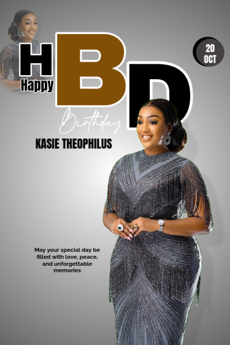 Grey Typographic Happy Birthday Templates Poster | PosterMyWall