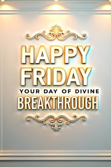 Grey Typographic Happy Friday Divine Breakthrough Poster Template ...