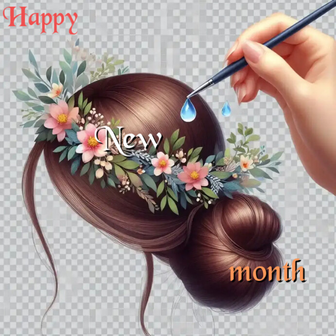 Grey Typographic Happy New Month Instagram Post Template | PosterMyWall
