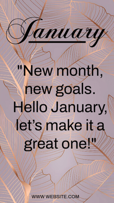 Grey Typographic Hello Janu Instagram Story Template | PosterMyWall