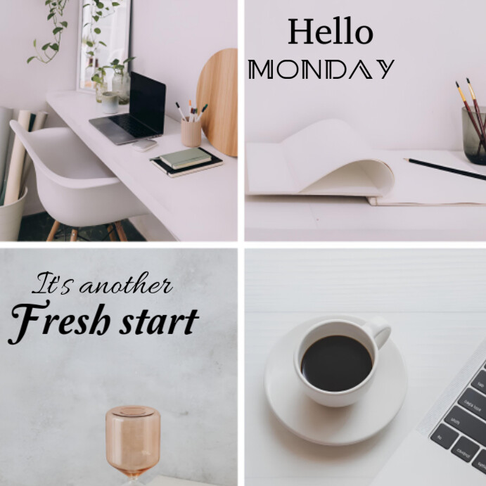 Copy of Grey Typographic Hello Monday Poster Instagram Post | PosterMyWall