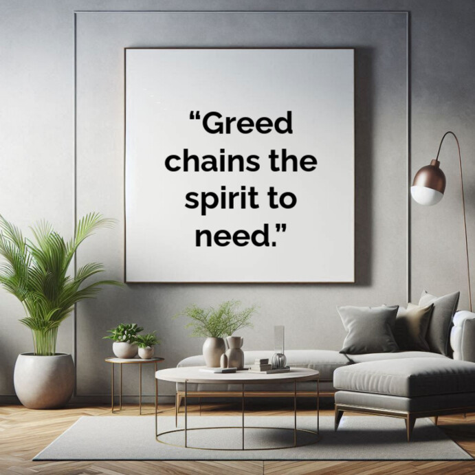 Plantilla de Grey Typographic Inspirational Greed Quotes Square (1:1 ...