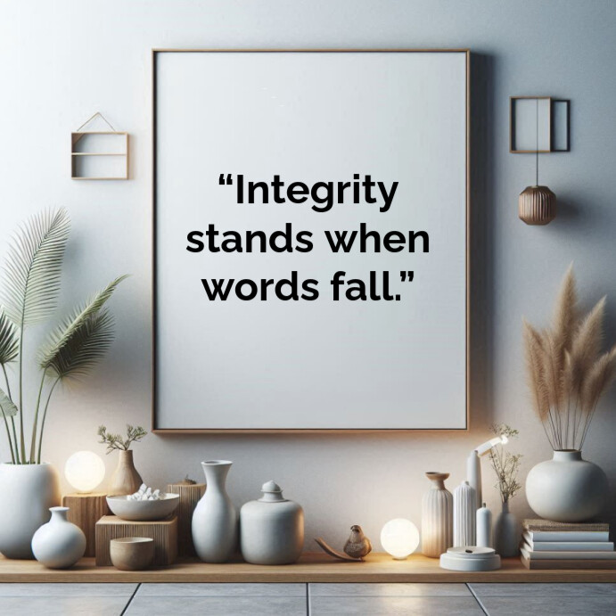 Grey Typographic Inspirational Honesty Quotes Square (1:1) Template ...