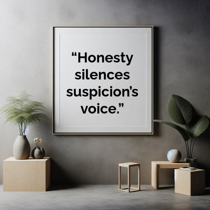 Grey Typographic Inspirational Honesty Quotes Square (1:1) Template ...