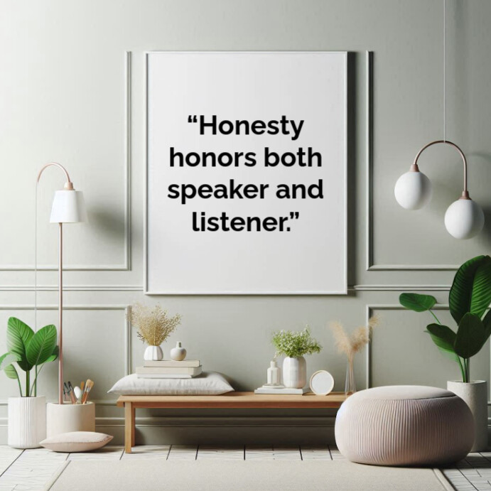 Grey Typographic Inspirational Honesty Quotes Square (1:1) Template ...