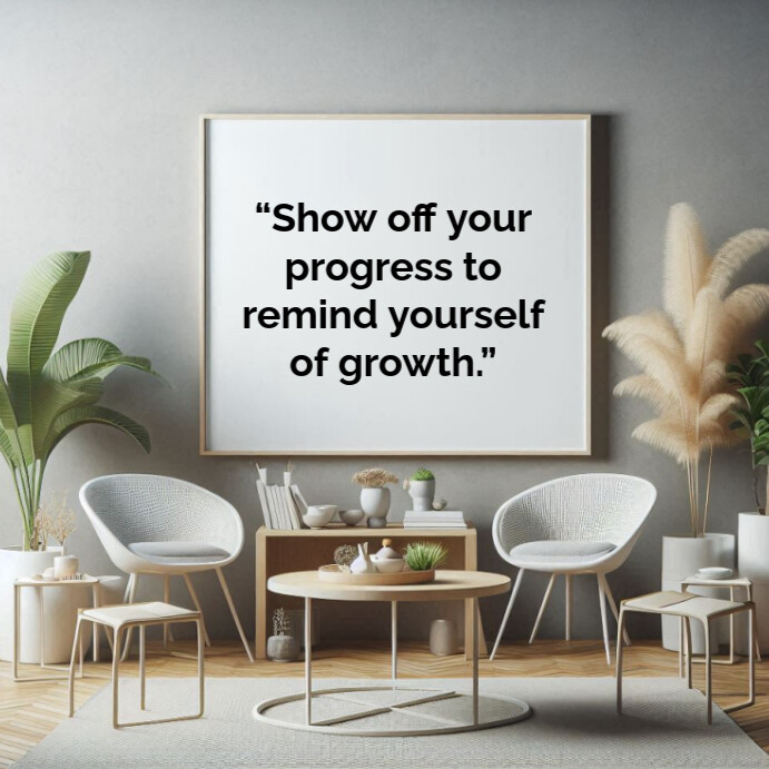 Grey Typographic Inspirational Showing Off Quotes Square (1:1) Template ...