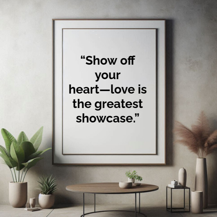 Grey Typographic Inspirational Showing Off Quotes Square (1:1) Template ...