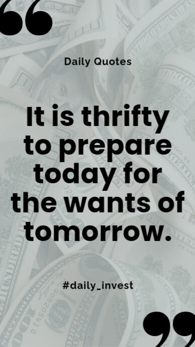 Grey Typographic Invest Money Daily Inspirational Quotes Instagram ...