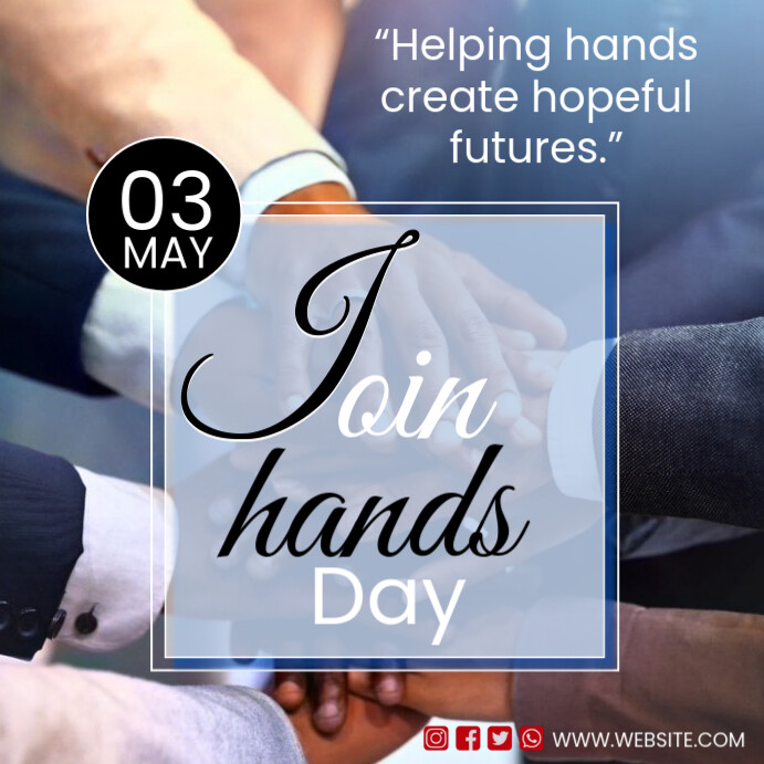 Copy of Grey Typographic Join Hands Day Instagram Post | PosterMyWall