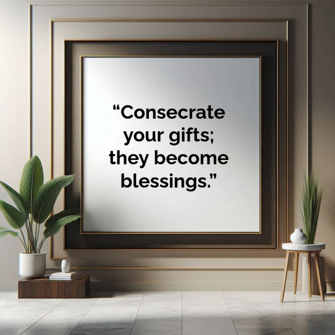 Grey Typographic Motivational Consecration Quotes Square (1:1) Template ...