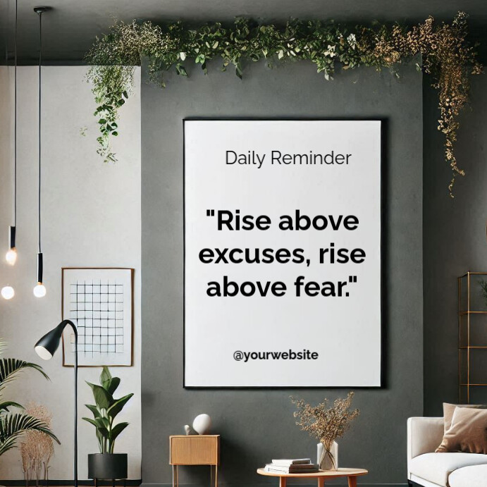 Grey Typographic Motivational Quotes Square (1:1) Template | PosterMyWall