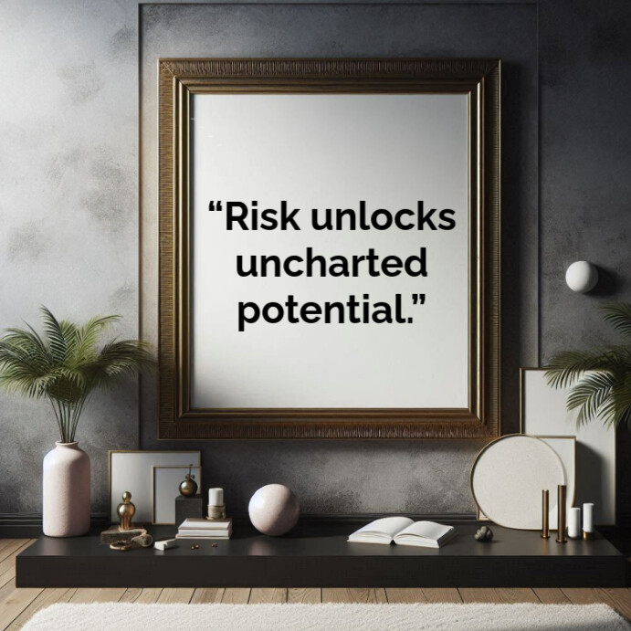 Copy of Grey Typographic Motivational Risk Quotes Square (1:1 ...