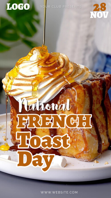 Copy of Grey Typographic National French Toast Day Digital Display (9: ...