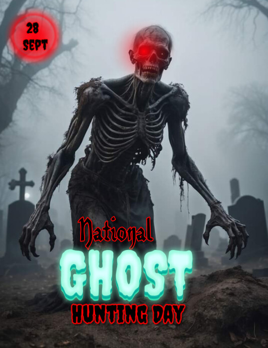 Plantilla de Grey Typographic National Ghost Hunting Day F | PosterMyWall