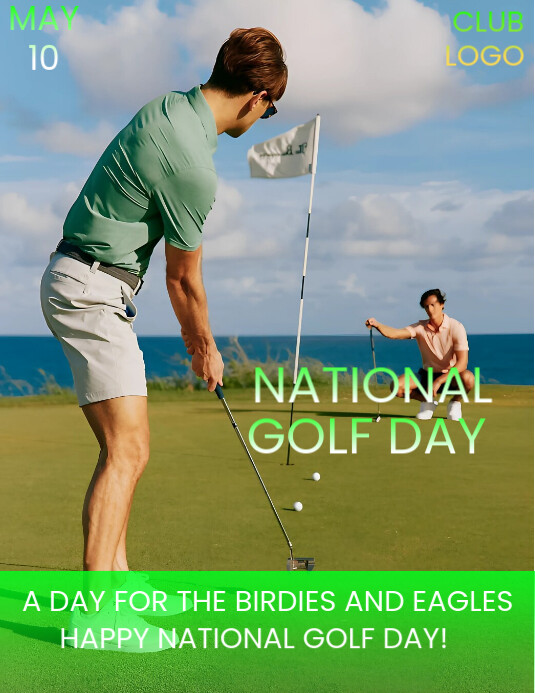 Copy of Grey Typographic National Golf Day Flyer (us Letter) | PosterMyWall