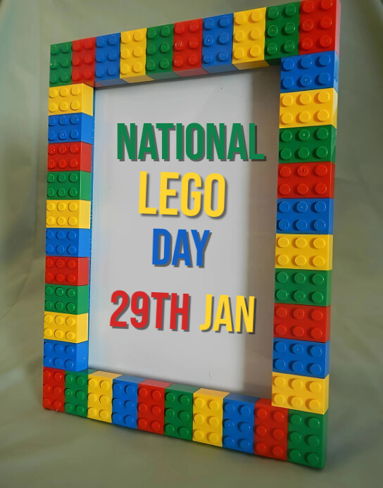 Plantilla de Grey Typographic National Lego Day Poster/wallboard ...