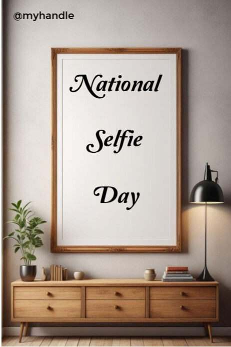 Plantilla de Grey Typographic National Selfie Day Poster | PosterMyWall