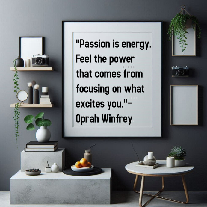 Plantilla de Grey Typographic Passion And Enthusiasm Quote Instagram ...