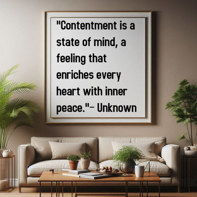 Grey Typographic Simplicity And Contentment Quote Instagram Post ...