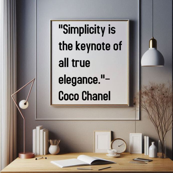 Grey Typographic Simplicity And Contentment Quote Instagram Post Template | PosterMyWall