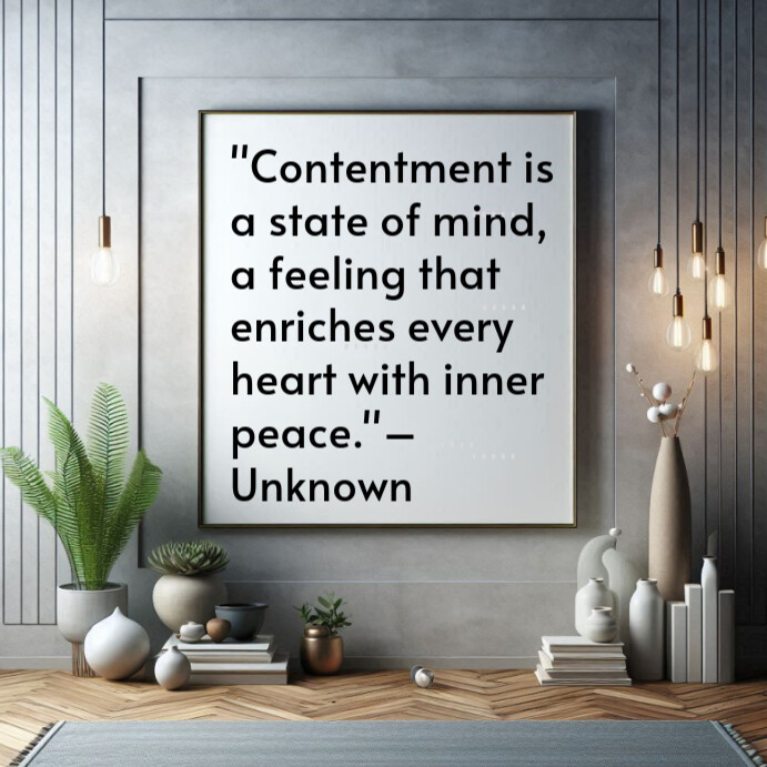 Grey Typographic Simplicity And Contentment Quote Instagram Post ...