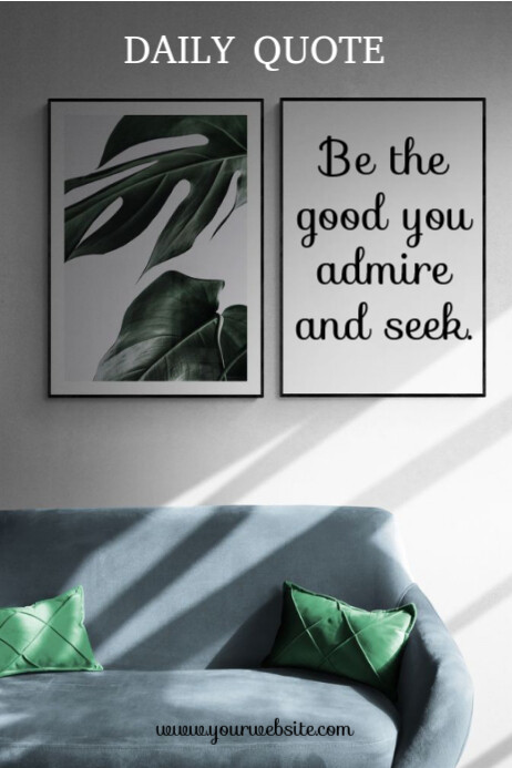 Grey Typographic Wall Frame Quote Poster Template | PosterMyWall