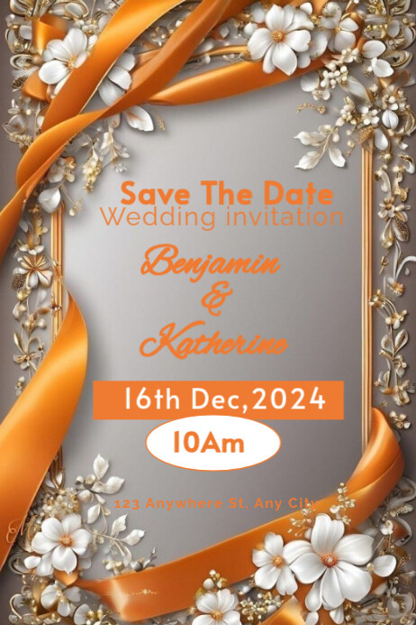 Grey Typographic Wedding Invitation Card Template Poster | PosterMyWall