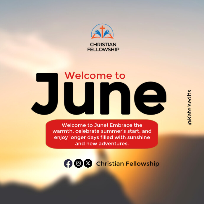 Copy of Grey Typographic Welcome To June Logo | PosterMyWall