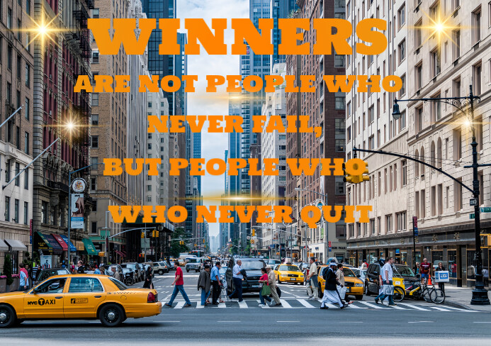 Grey Typographic Winners Are Not People Who Never Fail But People Who ...