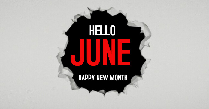 Copy of Grey Typography Hello June Greeting Card Temp | PosterMyWall