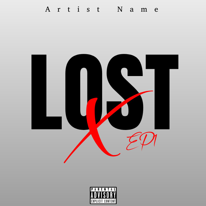 Grey Typography Lost Album Cover Album Cover Template | PosterMyWall