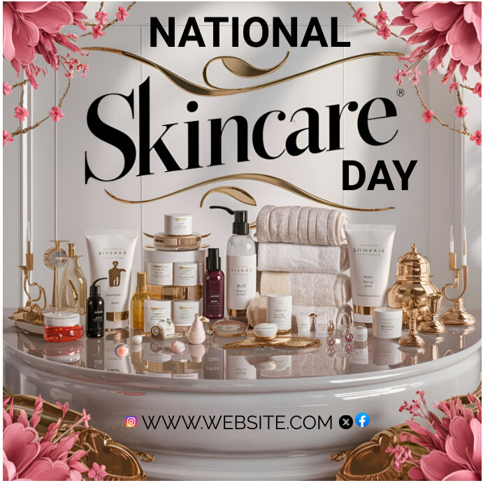 Grey Typography National Skincare Day Instagr Template | PosterMyWall