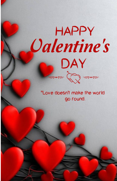 Grey Valentine's Day Tabloid Template | PosterMyWall