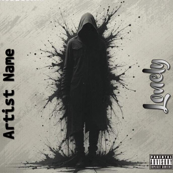 Grey Vintage Alone Lonely Man Artwork Rap Music Album Cover Template ...