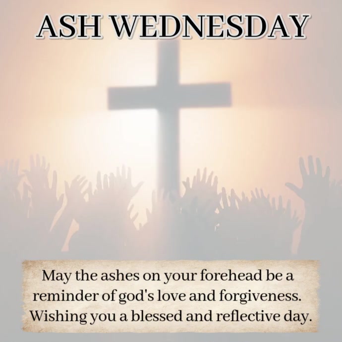 Grey Vintage Ash Wednesday Wishes Instagram Post Template | PosterMyWall