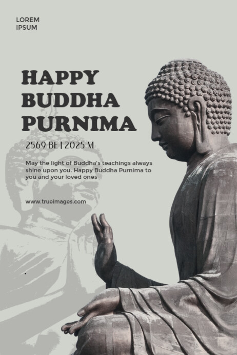 Copy of Grey Vintage Buddha Purnima Poster | PosterMyWall