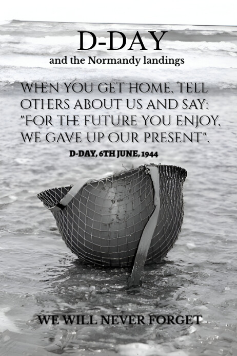 Grey Vintage D-day Poster Template | PosterMyWall