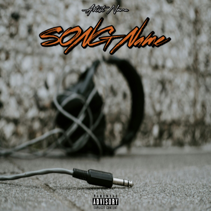 Plantilla de Grey Vintage Headphones Mixtape Cover Album Cover ...