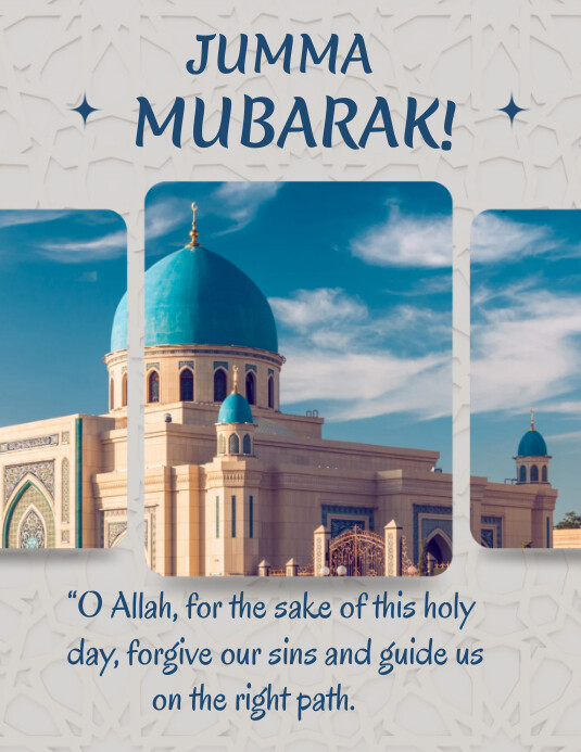 Grey Vintage Jumma Mubarak Fly Flyer (us Lett Template | PosterMyWall