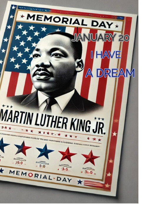 Grey Vintage Martin Luther King Memorial Day A4 Template | PosterMyWall