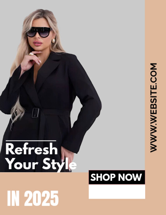 Grey Vintage Refresh Fashion Style Flyer (us Letter) Template ...