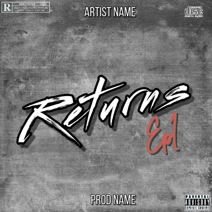 Grey Vintage Returns Mixtape Cover Artwork Album Cover Template ...