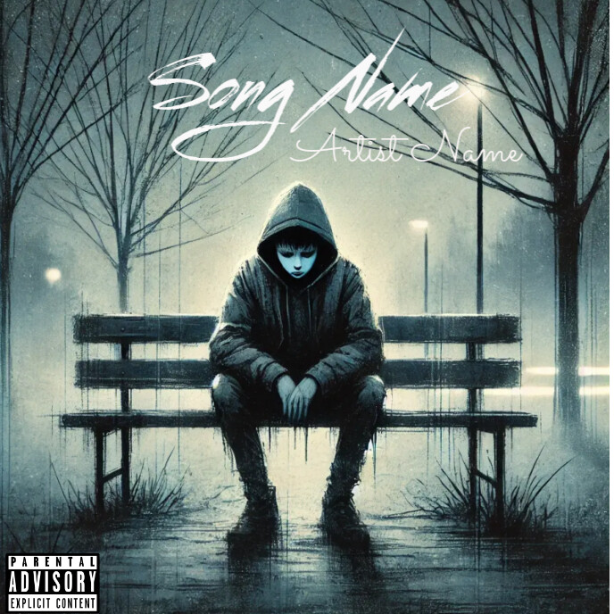 Grey Vintage Sad Boy Album Cover Template | PosterMyWall